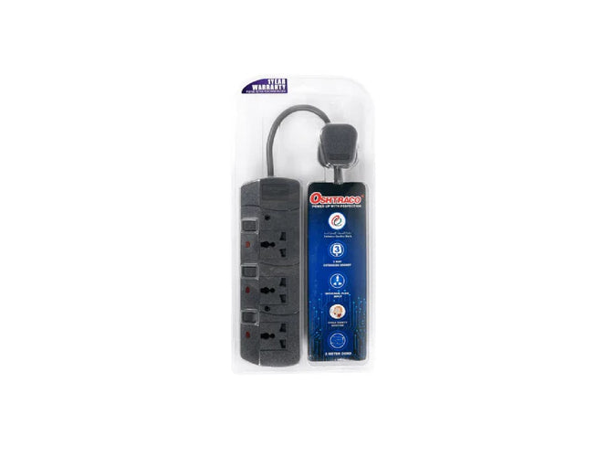 Oshtraco 3 Way Power Board 4 Meters - Grey [OTC-3313S-4M] | Dubai & Abu ...