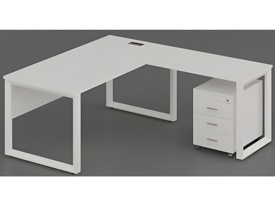 Pyramid L shape Desk with Mobile pedestal 3Drawer, Size - Top 180L x ...