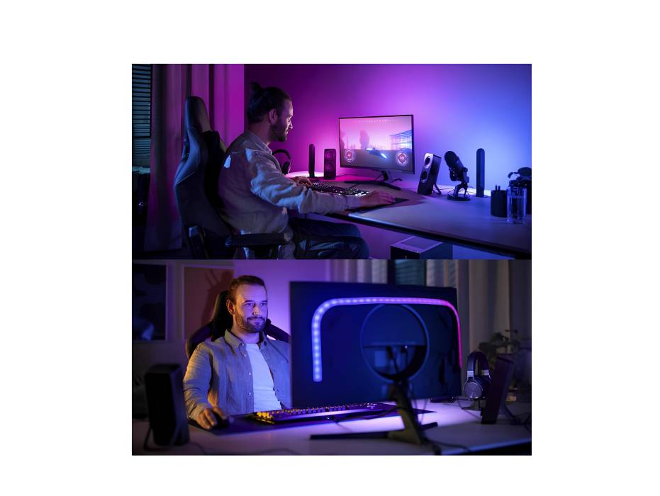 Philips Hue Play Gradient PC Lightstrip [for 24-27 Inch Screens] LED ...