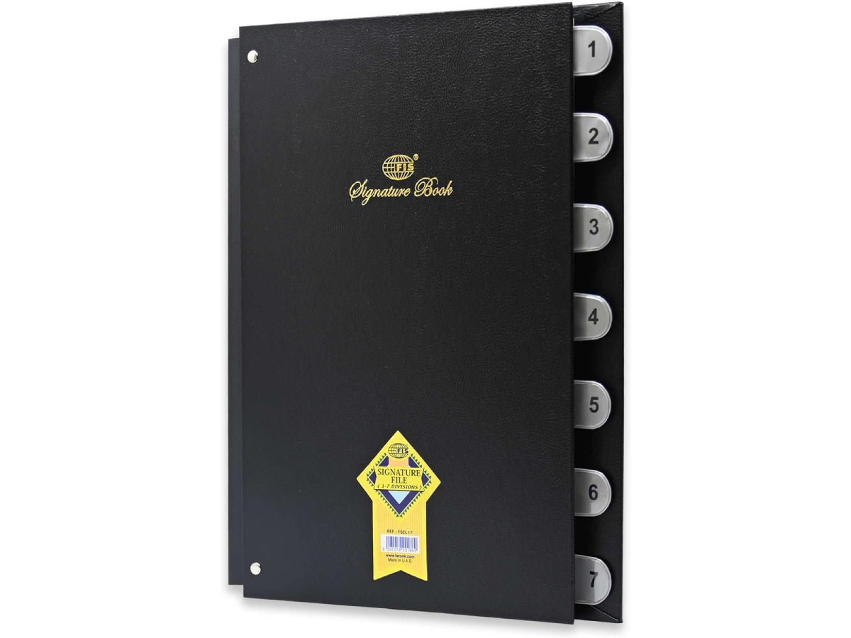 Signature Book, Vinyl Material Cover, 7 Sheets (1-7), Black Color, 240 ...