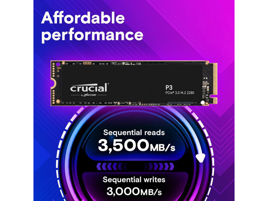 Crucial P3 1TB PCIe 3.0, NVMe, M.2 2280 SSD (CT1000P3SSD8) | Dubai & Abu Dhabi, UAE | Altimus.Office