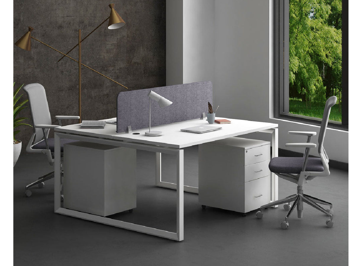 PYRAMID - Cluster of 2 Face to Face WorkStation with Mobile Pedestal ...