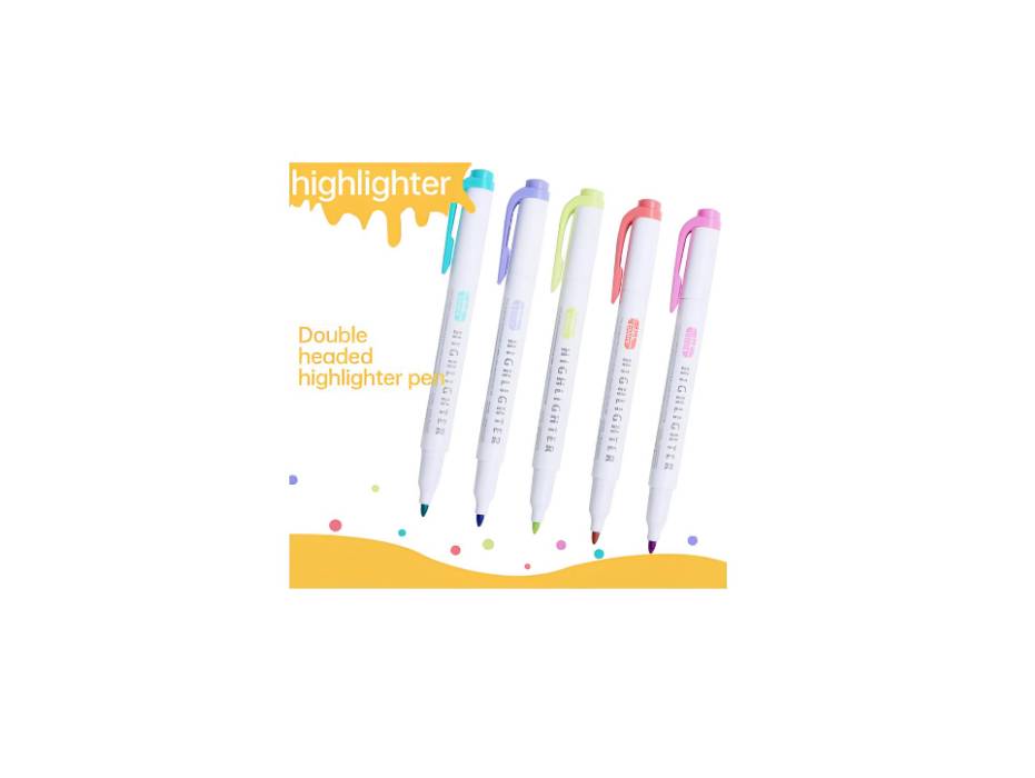 Double Ended Highlighter Set, Chisel and Bullet Tips, Assorted Ink ...