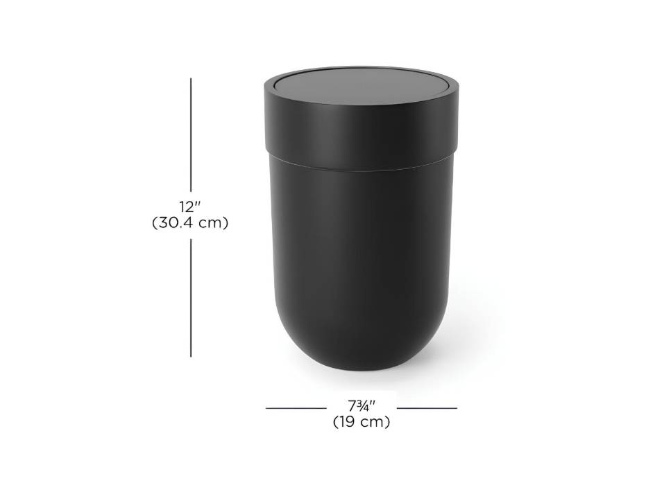 Umbra Touch Molded Bathroom Tumbler Waste Bin, 6 Liters, Black | Dubai ...