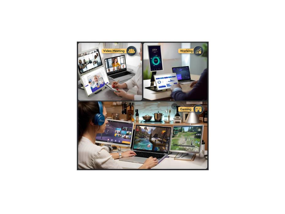 Teamgee Portable Monitor for All Laptops, 15.6" 1080P FHD IPS 120% sRGB ...