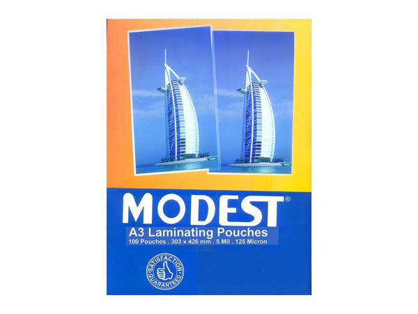 Modest A3 Laminating Pouch Films, 125 Microns, 216x303mm, 100/pack ...