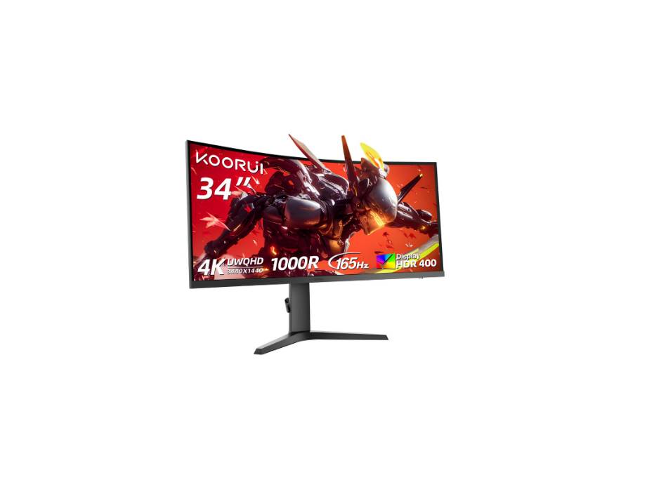 KOORUI 34 inch Ultrawide 21:9 Curved Gaming Monitor 165hz(Support 144hz ...