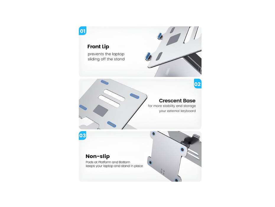 ORICO Laptop Riser Adjustable Height, Portable Laptop Stand Compatible ...