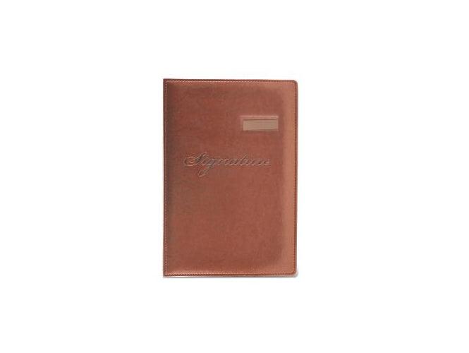 Executive Signature Book, PU Cover, 18 Sheets, Brown 240 x 340mm (w/o ...