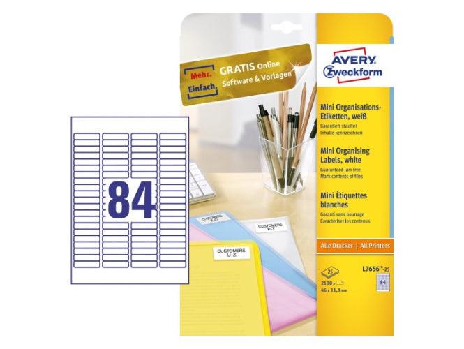 Avery L7656-25 Multipurpose Labels 46 x 11.1 mm, Laser, White | Dubai ...