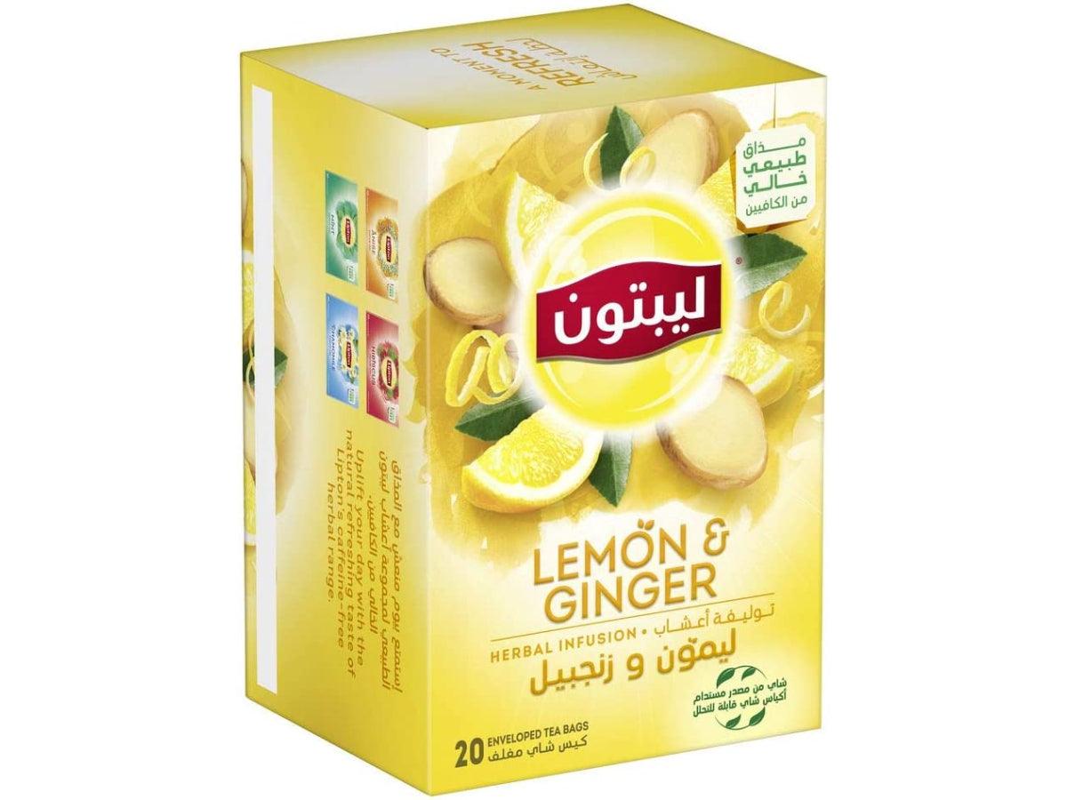 Lipton Herbal Infusion Lemon & Ginger, 20 Tea Bags | Dubai & Abu Dhabi ...