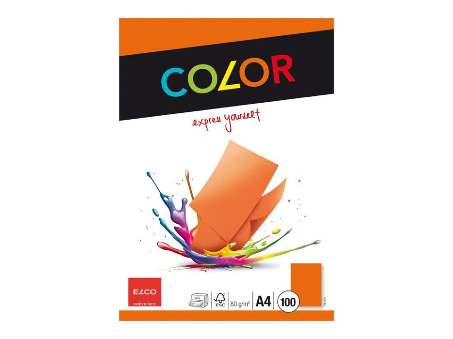 Elco A4 Office Color Paper, 80gsm, 100 Sheets - Orange | Dubai & Abu ...