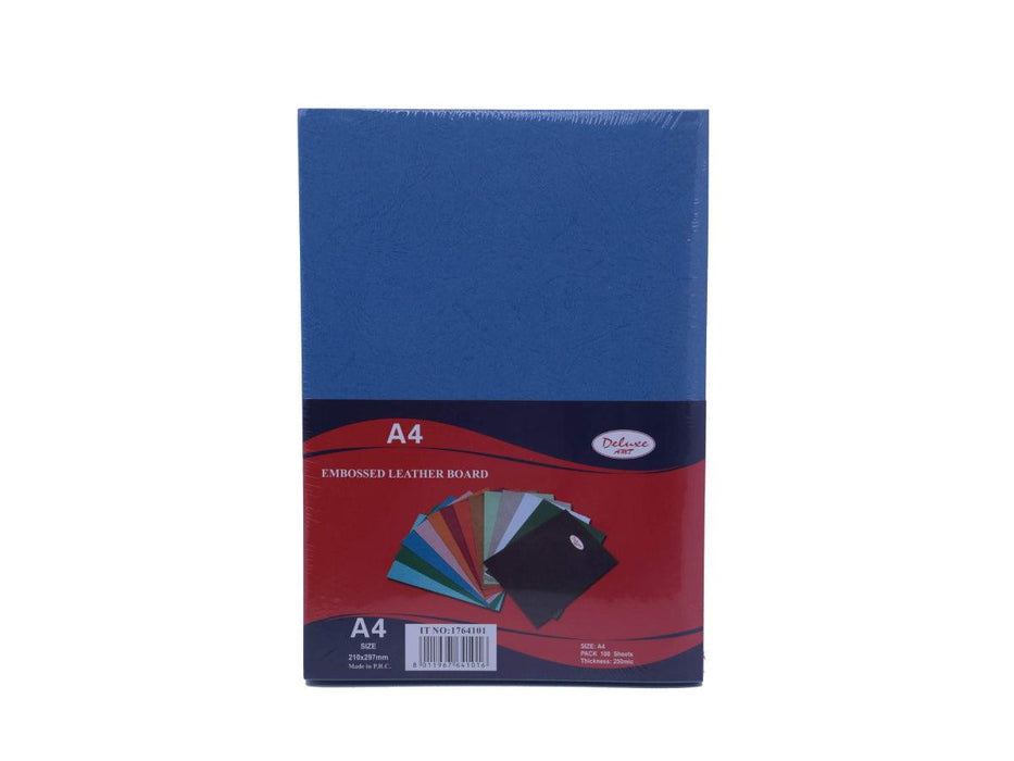 Deluxe A4 Embossed Leather Board Binding Cover, 100/pack, Dark Blue ...
