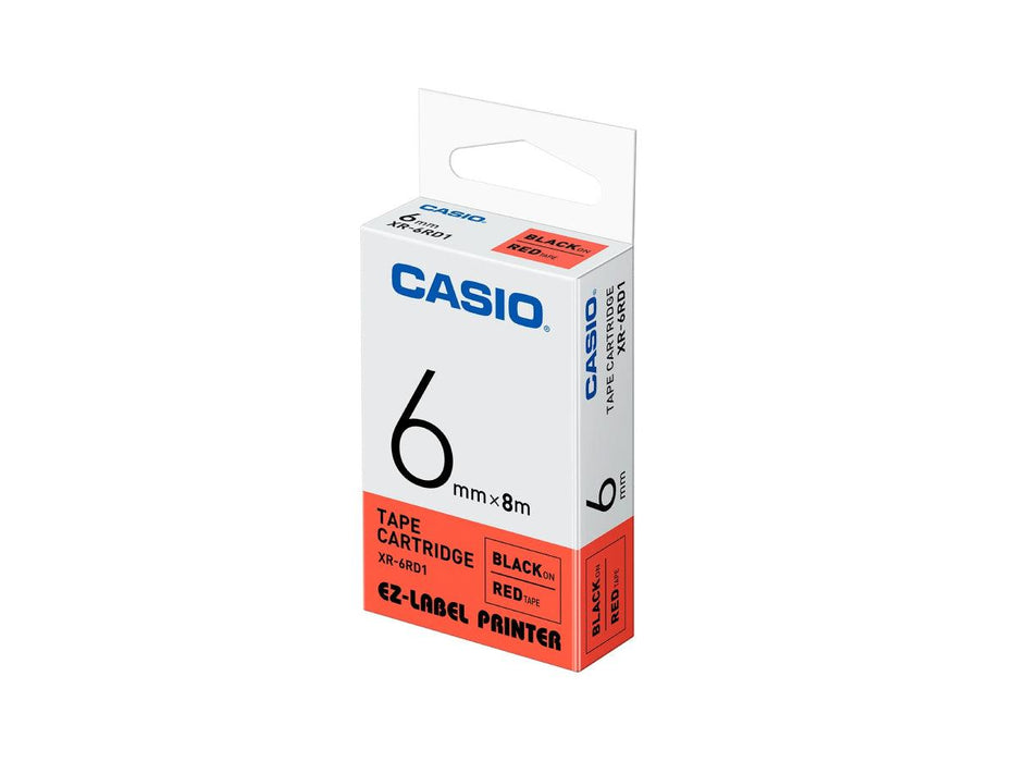 Casio XR-6RD1 Tape Cassette, 6mm X 8mm, Black on Red | Dubai & Abu Dhabi, UAE | Altimus.Office