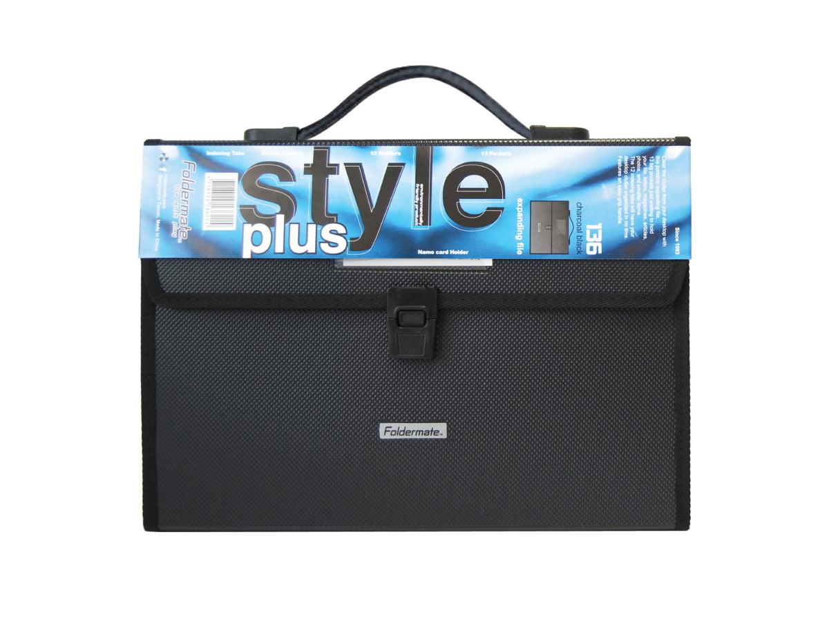 Foldermate Style Plus Expanding File Holder with Handle, FE-136-BK ...