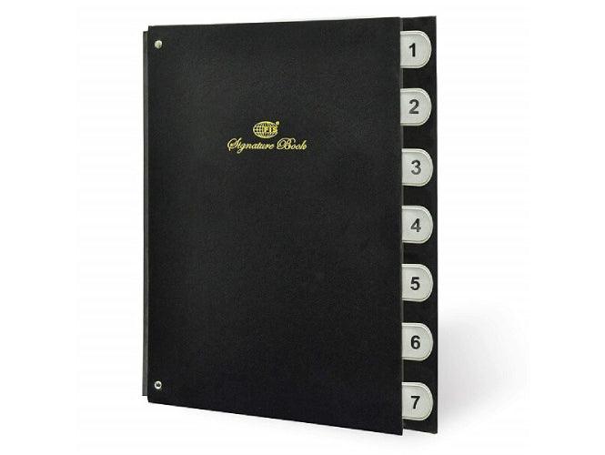 Signature Book, Vinyl Material Cover, 7 Sheets (1-7), Black Color, 240 ...